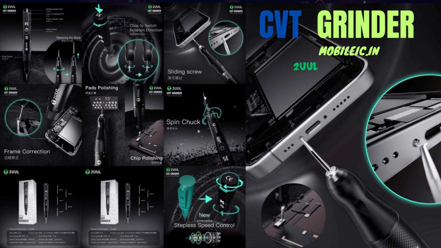 DRILL 2UUL DA84 CVT Grinder Pro Version for Phone Repair - mobileic